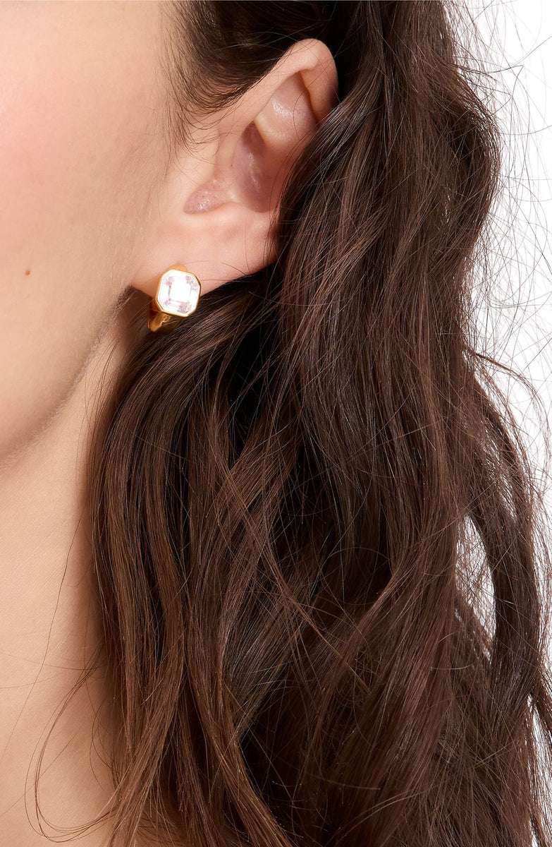 Keep Sparkling Asscher Huggies – Kate Spade Saudi Arabia