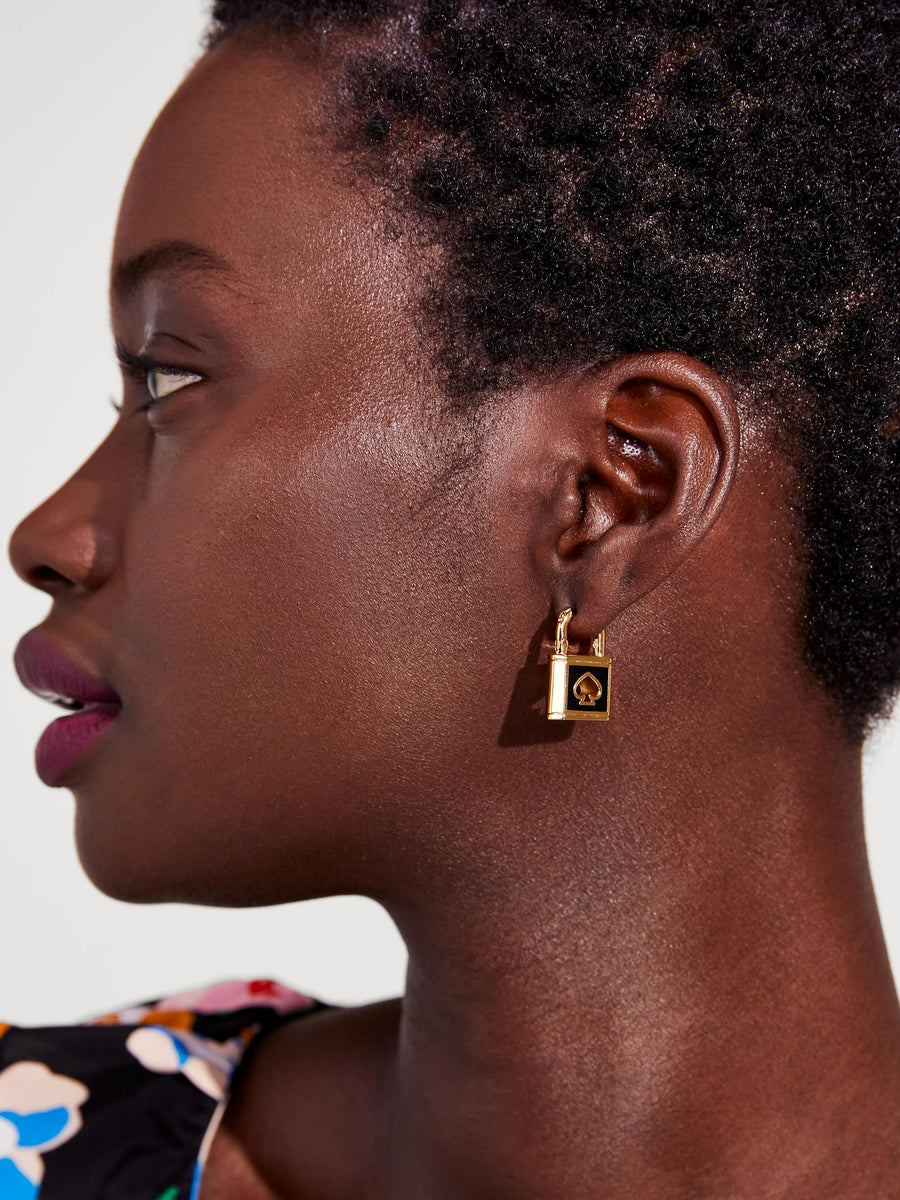 lock and spade enamel huggies – Kate Spade Saudi Arabia