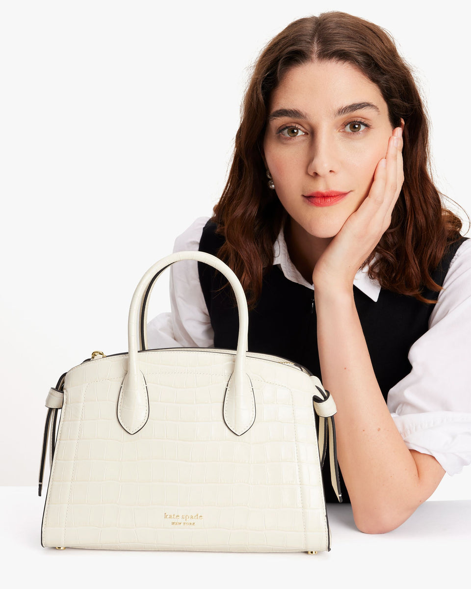 Knott Croc-Embossed Medium Zip-Top Satchel – Kate Spade Saudi Arabia